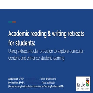 Academic reading & writing retreats for students | PDF