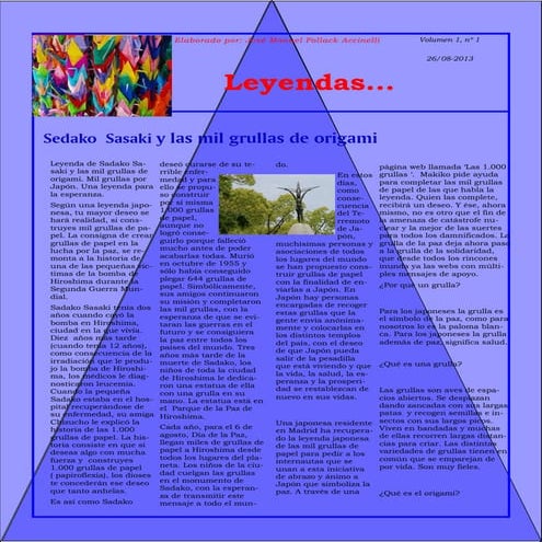La Leyenda de Sadako Sasaki y las Mil Grullas de Papel | PDF