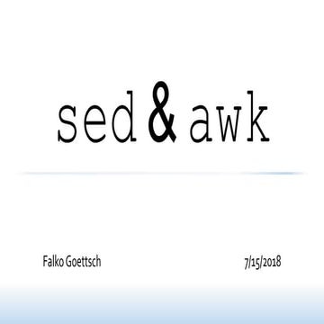 sed and awk | PPTX