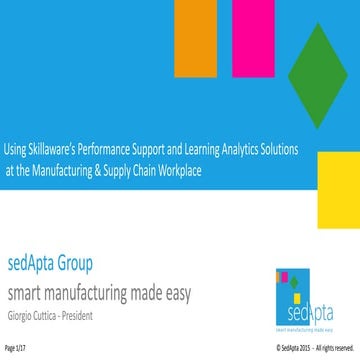 Skillaware™ Company Of Sedapta Group presentations