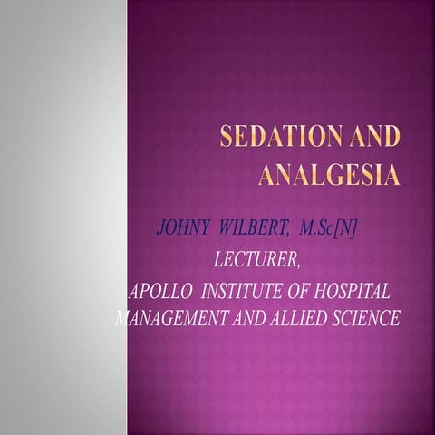 Sedation and analgesia | PPT