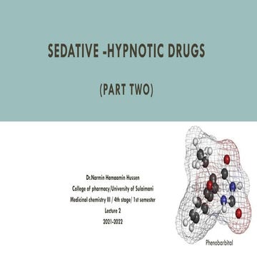 Sedative hypnotic drugs /Medicinal Chemistry III(Part Two) | PDF ...