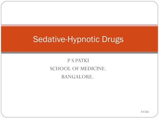 Sedatives and hypnotics | PPT