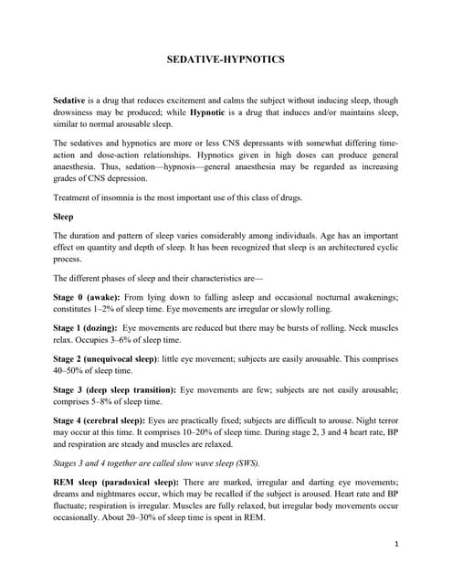 Sedatives and hypnotics | PPT