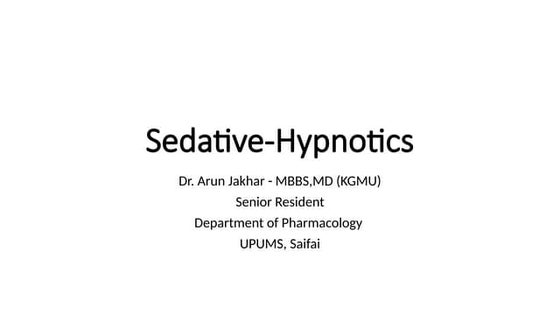 Sedatives and hypnotics | PPT
