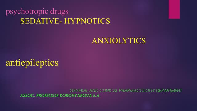 Sedatives and hypnotics | PPT