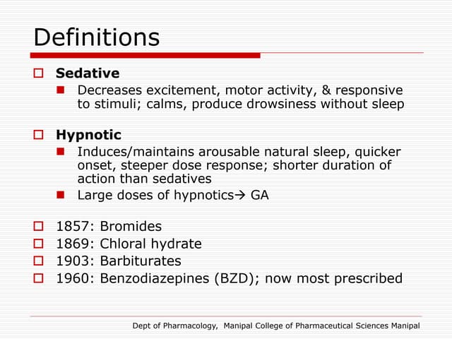 Sedatives and hypnotics | PPT