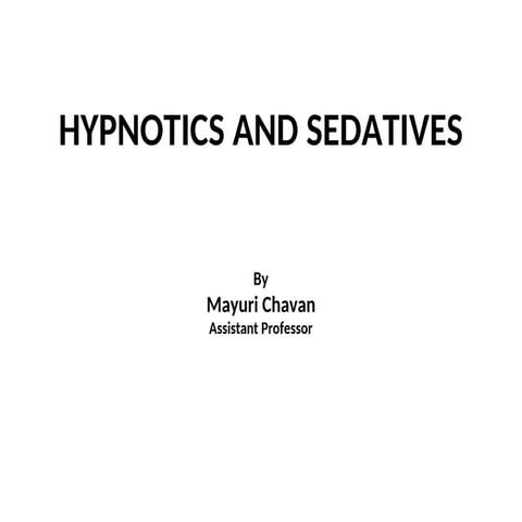 Unit 4 . Sedative & hypnotics.pptttttttt | PPT