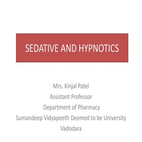 sedative hypnotics | PPTX