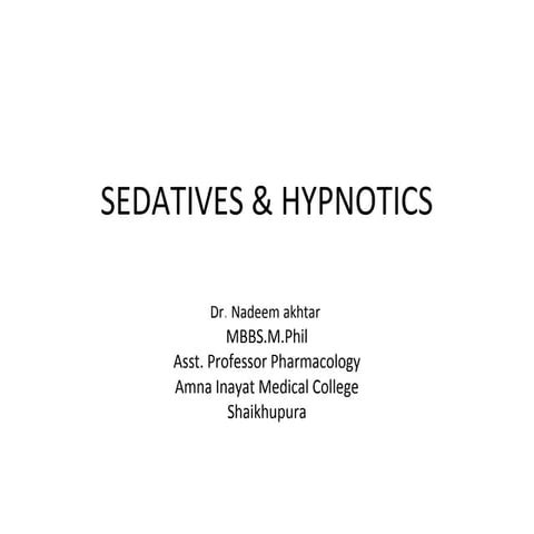 Sedatives and hypnotics | PPT