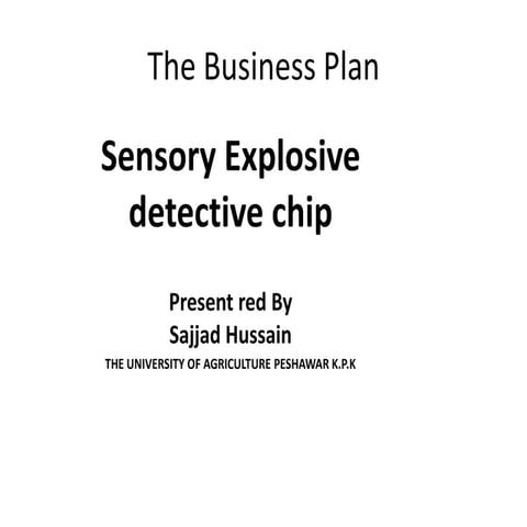 Sensory Explosive detective chip | PPTX