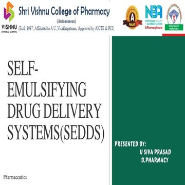 SEEDS- SELF EMULSIFYING DRUG DELIVERY SYSTEMS | PDF