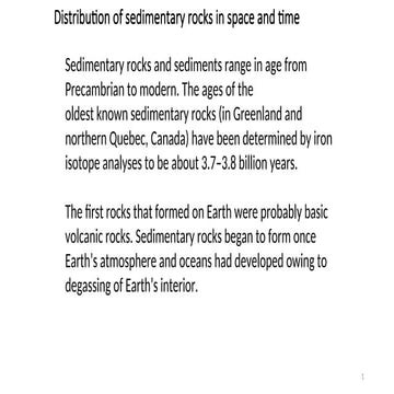 Distribution of sedimentary rocks in space and time | PPT