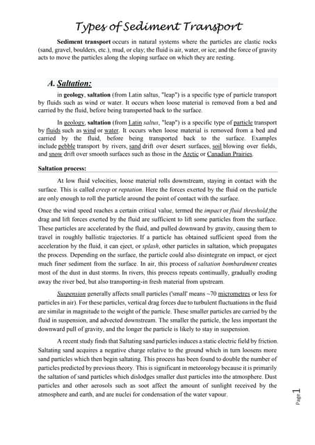 Sediments transportation | PPT