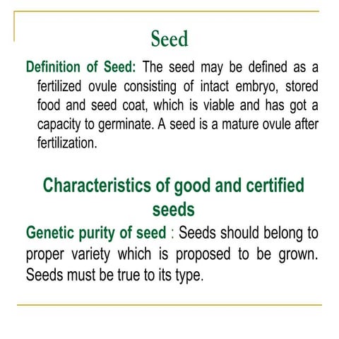 Classes of Seeds / Classification of Seeds / Category of Seeds | PPTX