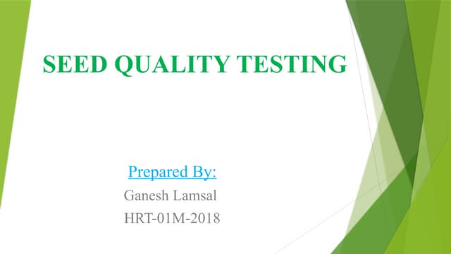 Seed Germination Testing using rag-doll and seed box method | PPTX ...