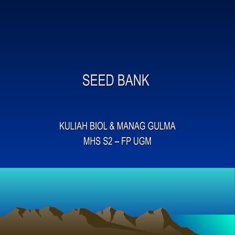 Seed bank | PPT