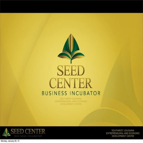SEED Center Presentation | PDF | Events