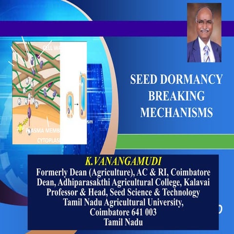 Seed dormancy breaking mechanisms.ppt/slideshare/Dr. K. Vanangamudi | PPT