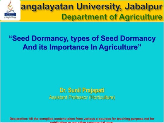 Seed dormancy | PPTX | Gardening | Home & Garden