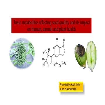 metabolites affecting seed quality and human, plant and animal health ...