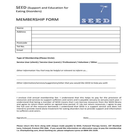 Seed membership form | PDF