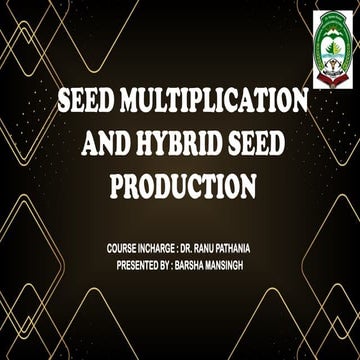 seed multiplication bm.pptx cskhpkv palampur | PPTX