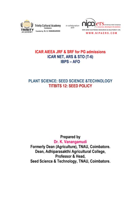 NBPGR-National Bureau of plant genetic Resources. | PPT