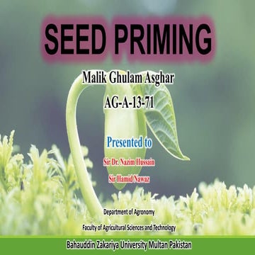 Seed Priming | PDF