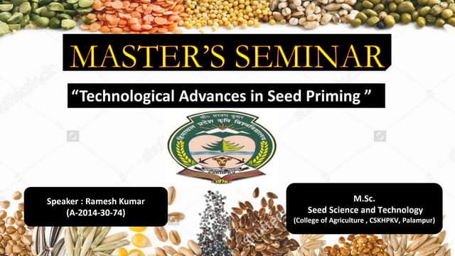 SEED SELECTION.pptx | Agriculture | Industries