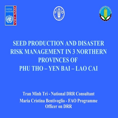 Seed production & disaster risk management | PPT