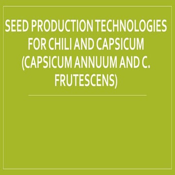 Seed Production Technologies for Chili and capsicum | PPTX
