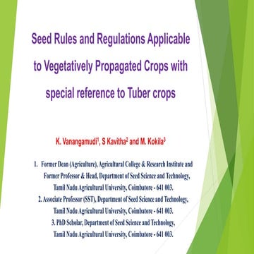 Seed Rules and Regulations of Tuber Crops.pptx