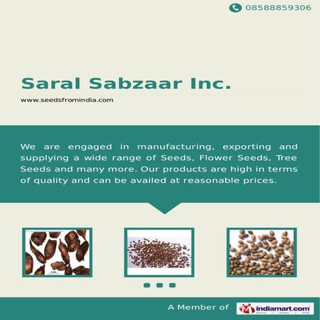 Saral Sabzaar Inc., Faridabad, Tree Seeds | PDF