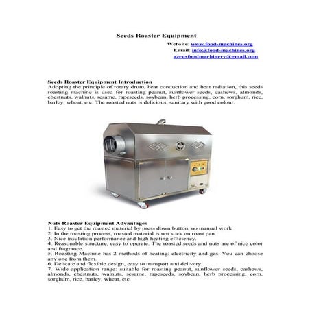 Seeds Roaster Equipment | PDF