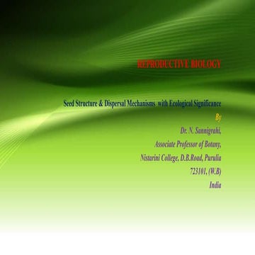 Seed Dispersal (Reproductive Biology of Angiosperms) | PPTX