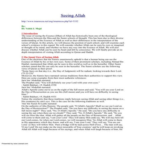 Seeing Allah | PDF