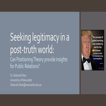 Seeking legitimacy in a post truth world: Can Positioning Theory ...