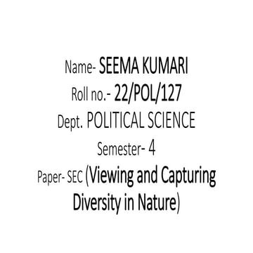 Sec presentation on viewing and capturing diversity in nature | PDF