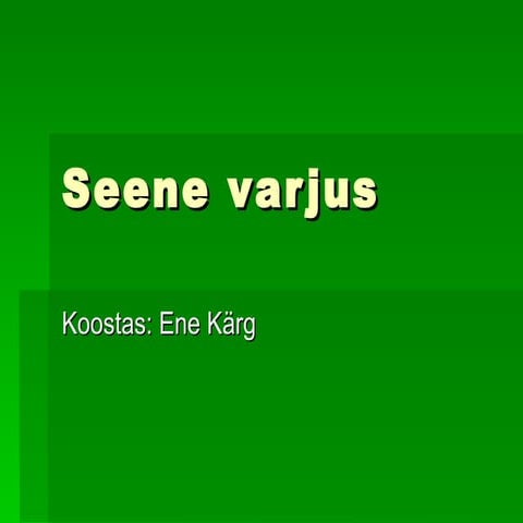 Seene Varjus Esitlus | PPT