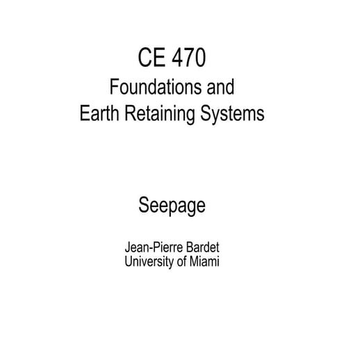 Examples on seepage | DOC