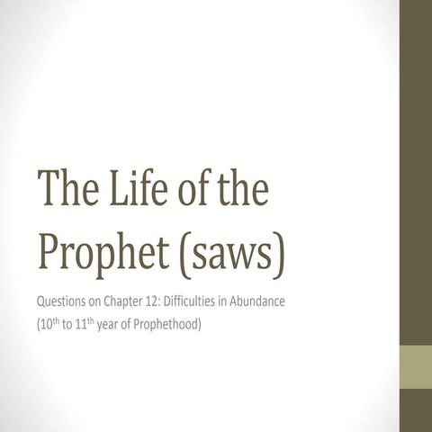 The Life of the Prophet Muhammad: Chapter 12: Questions | PPTX