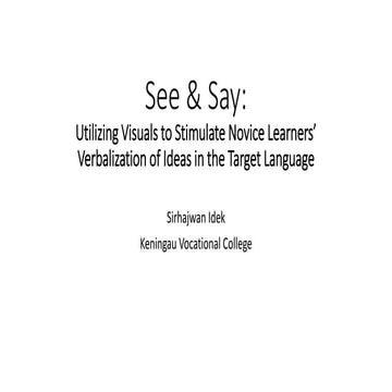 See & Say: Visual Literacy in Language Learning | PPTX