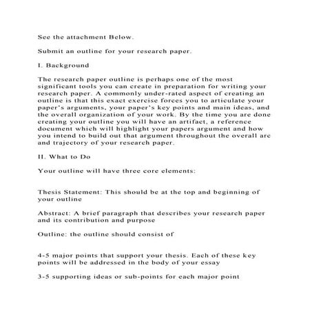 USING OUTLINE THAT IS IN THE ATTACHMENT WRITE RESEARCH PAPER WITH TH