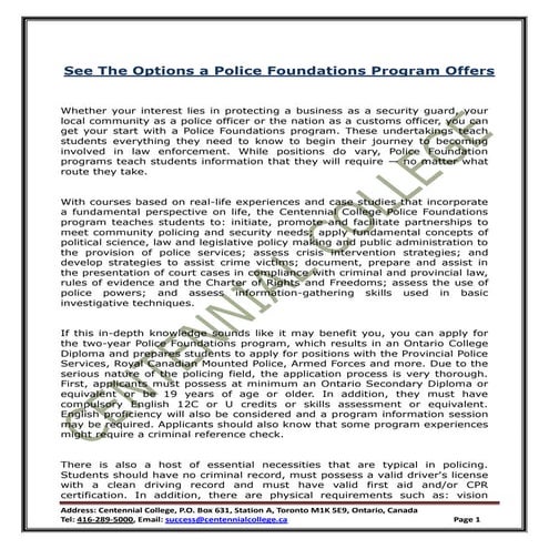 See The Options a Police Foundations Program Offers | DOCX | Crime & Harmful Acts to Individuals ...