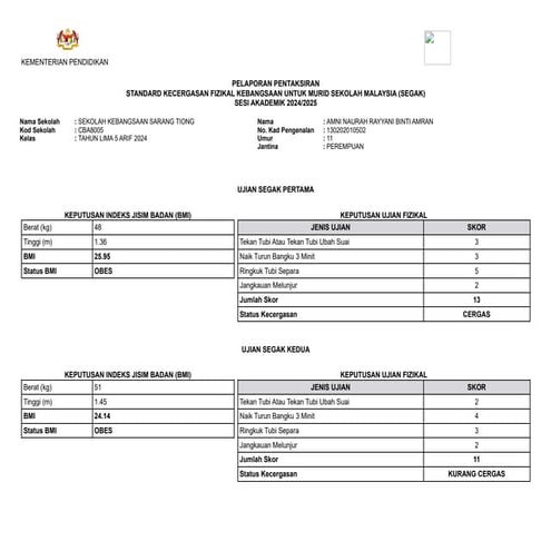 SEGAK TAHUN 5 2024 dan sebaaginya lah tak tahu | PDF