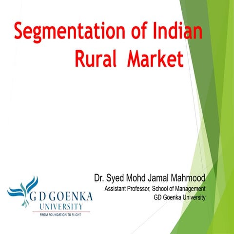 Segmentation of rural marketing | PPTX