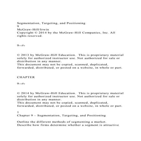 Segmentation, Targeting, and Positioning9McGraw-HillIrwin.docx