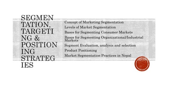 STP Model of Strategic Marketing Approach- Segmentation, Targeting ...