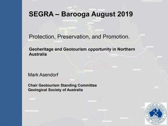 Geotourism and a Geopark in the Margaret River Region: Mark Delane | PPT